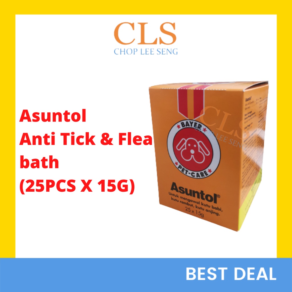 CLS Asuntol Ubat Kutu Kucing Dan Anjing Kotak Anti Tick & Flea Bath for ...