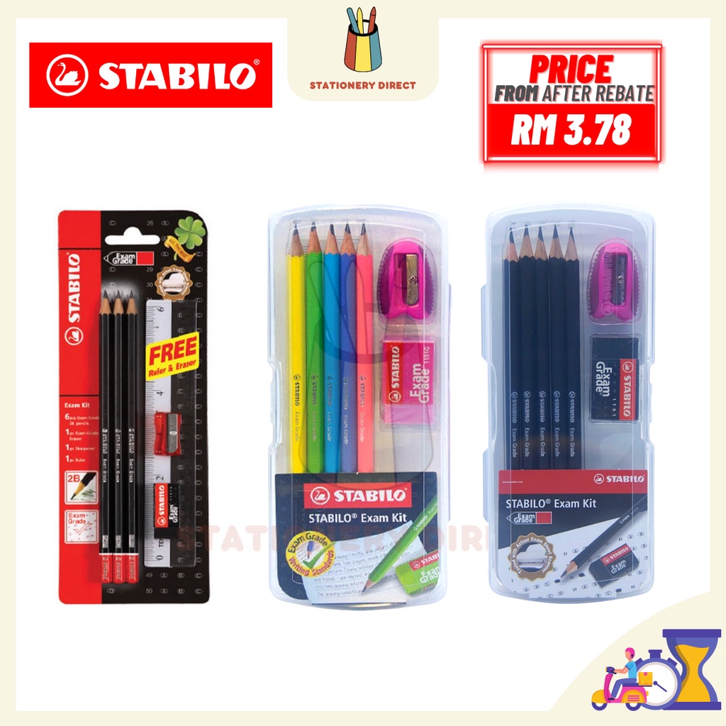Stabilo Exam Set/Exam Kit/Stabilo Pencil/Stabilo Eraser/Stabilo ...