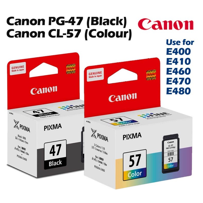 CANON PG47 / PG 47/ PG-47 BLACK / CL57 / CL-57 / CL57S CL-57S INK ...