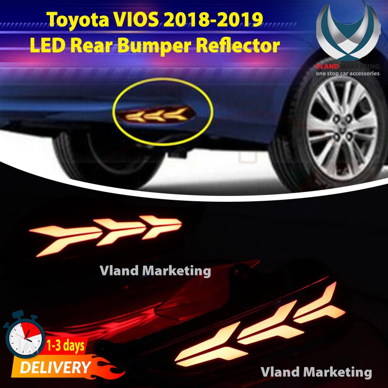 Toyota VIOS 2019 2020 2021 Reflector LED Rear Trunk Bumper Tail Light ...