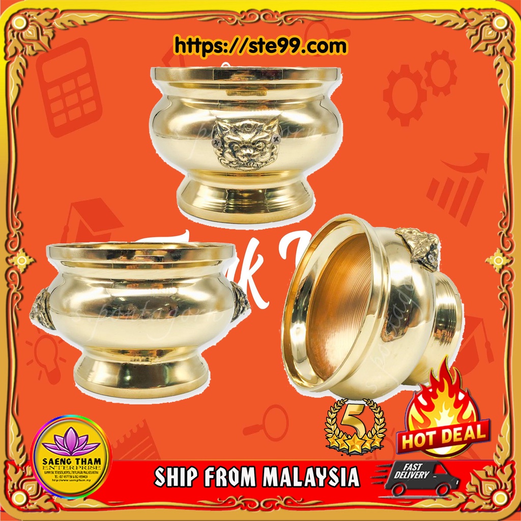 Bekas calok sembahyang Tembaga Emas /Calok holder Real Brass | Shopee ...