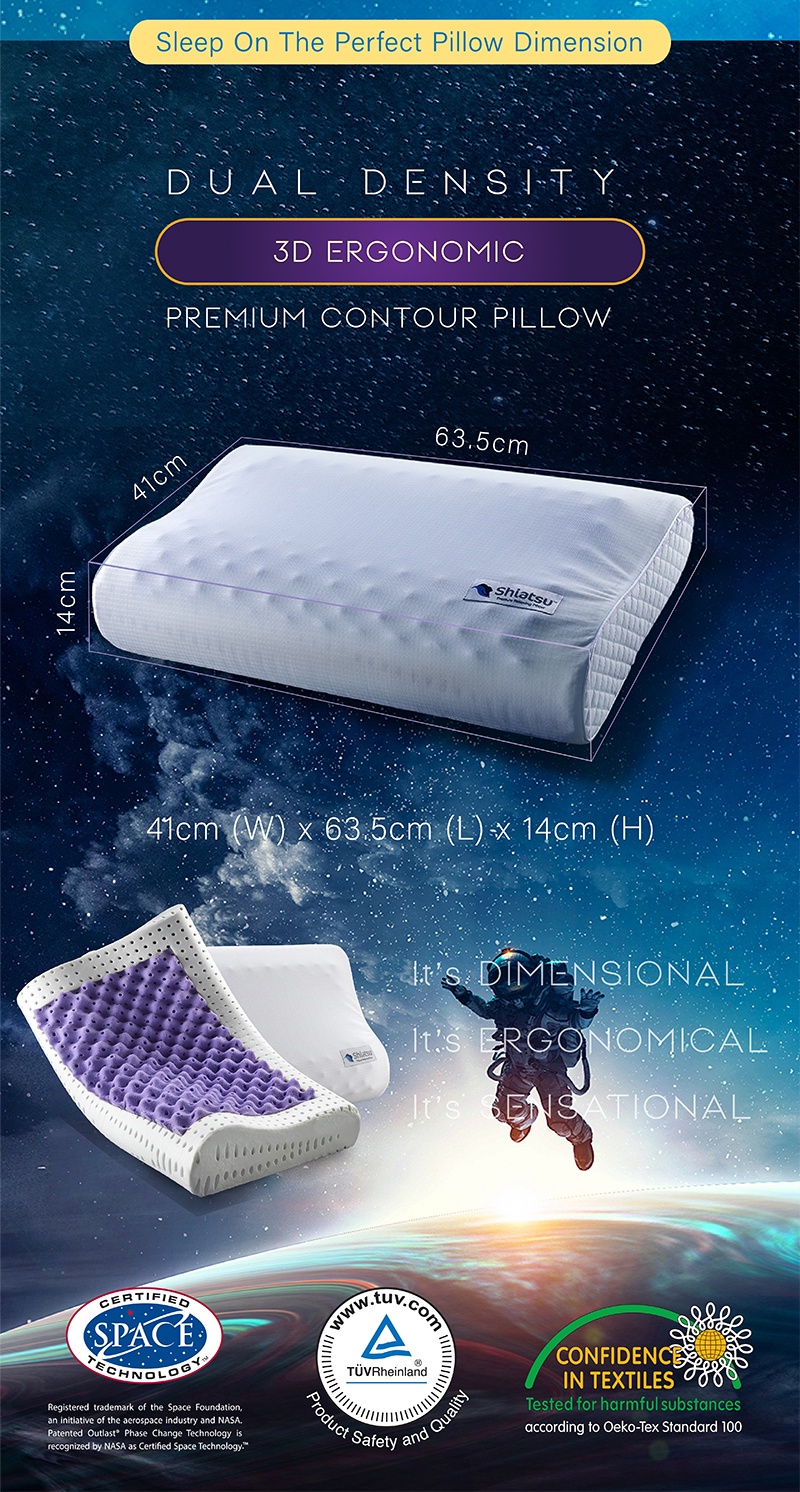 SleepMatics 3D Ergonomic Pillow - Sensational Breathable Cover/Dual ...