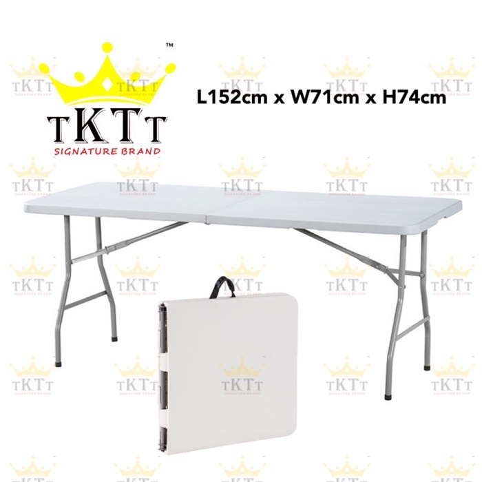 TKTT ™️ Asoga 5 Feet Rectangle Foldable Banquet Table Portable Oblong ...