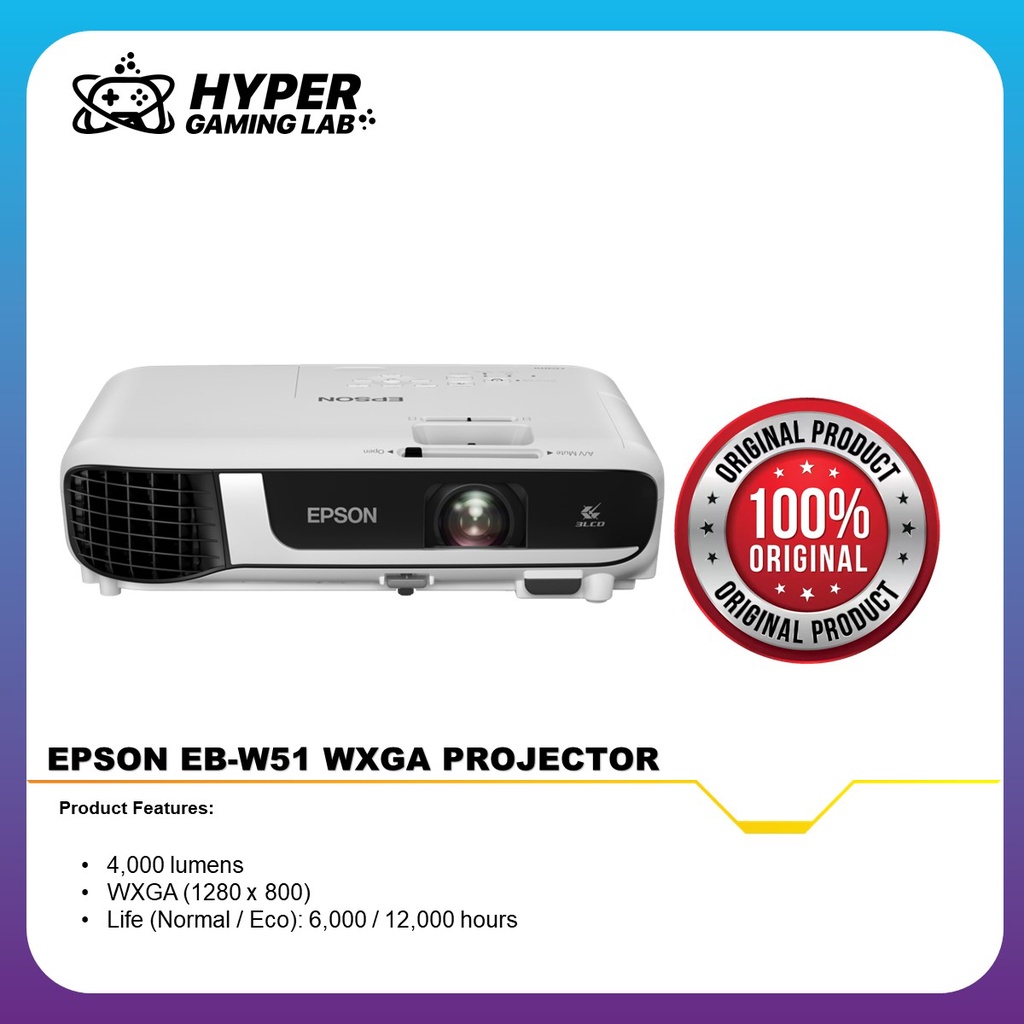 EPSON EB-W51 WXGA 3LCD PROJECTOR | Shopee Malaysia