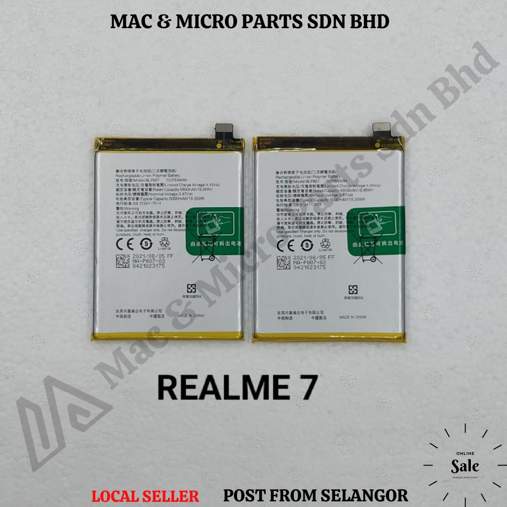 MG BRAND REALME 7 BATTERY MODEL BLP807 (5000mAh) | Shopee Malaysia