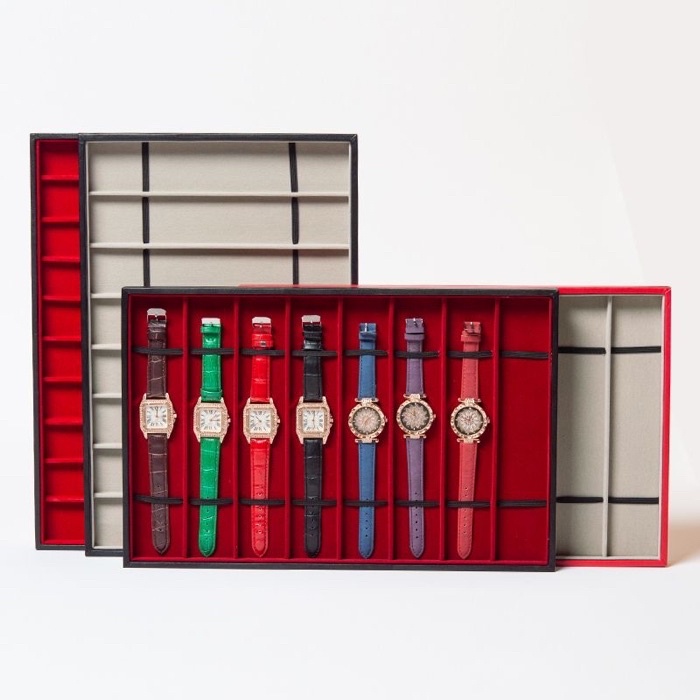 10 Slot Watch Band Holder, Watch Strap Case with Girds Velvet Watch ...