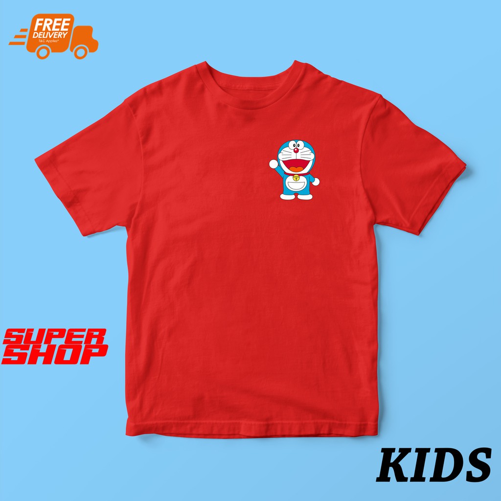 KIDS DORAEMON CUTE SMALL DESIGN TSHIRT COTTON | Shopee Malaysia