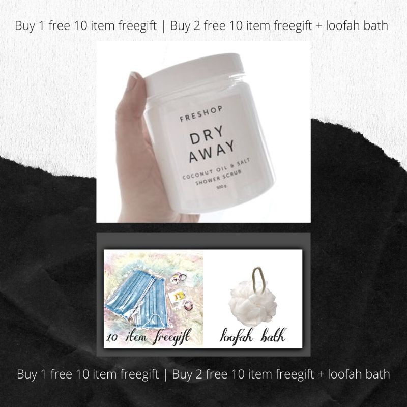 FRESHOP. DRY AWAY SHOWER SCRUB | STRETCH MARK SCRUB | BODY SALT SCRUB ...