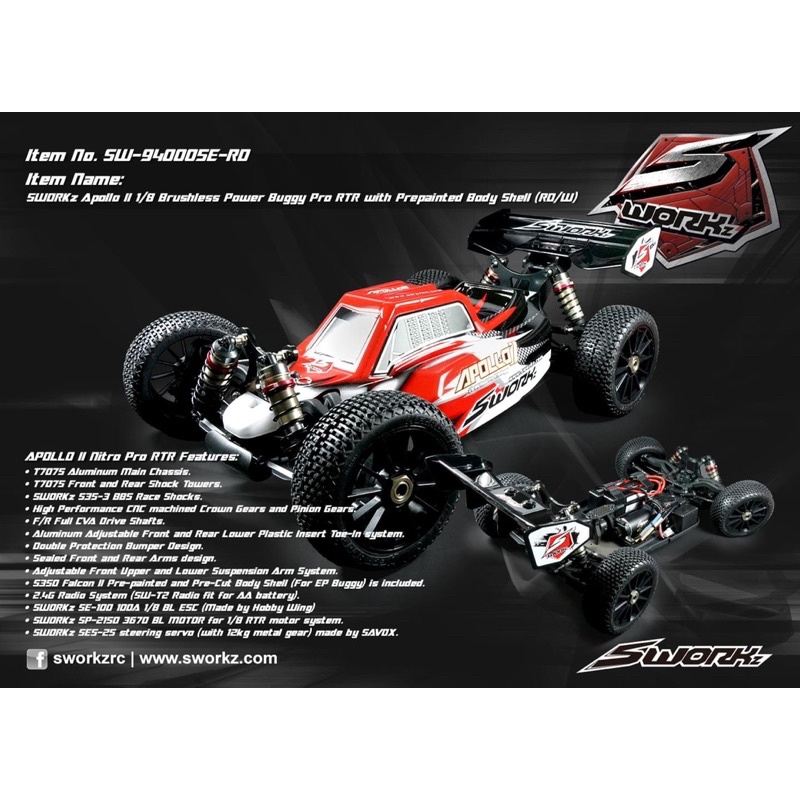 Sworkz Apollo II 1/8 ep/gp Pro RTR BUGGY S35-4 rc 2.4G radio hsp Kyosho ...