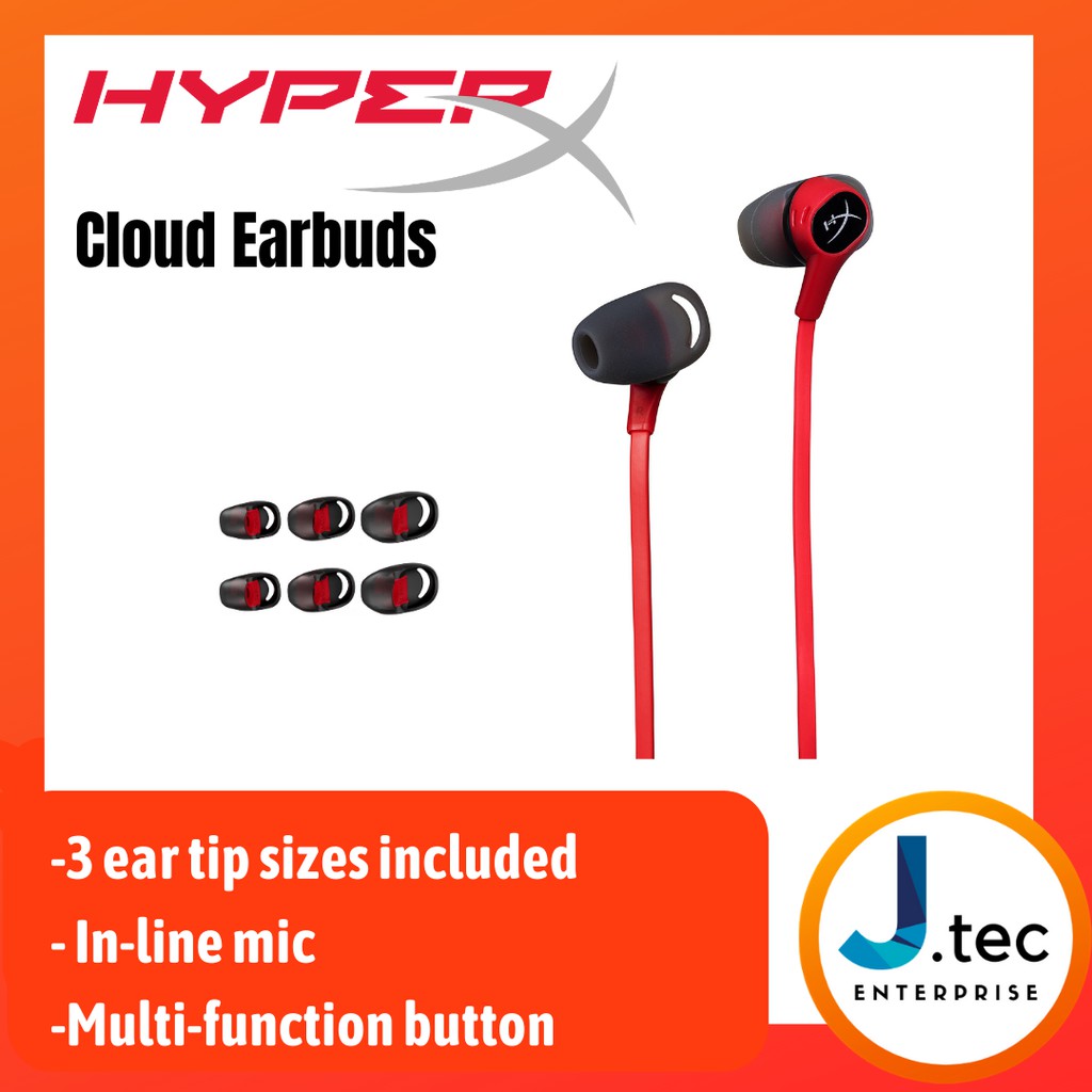 Hyperx Cloud Earbuds Gaming Headphones With Mic Hx Hsceb Rd Pc