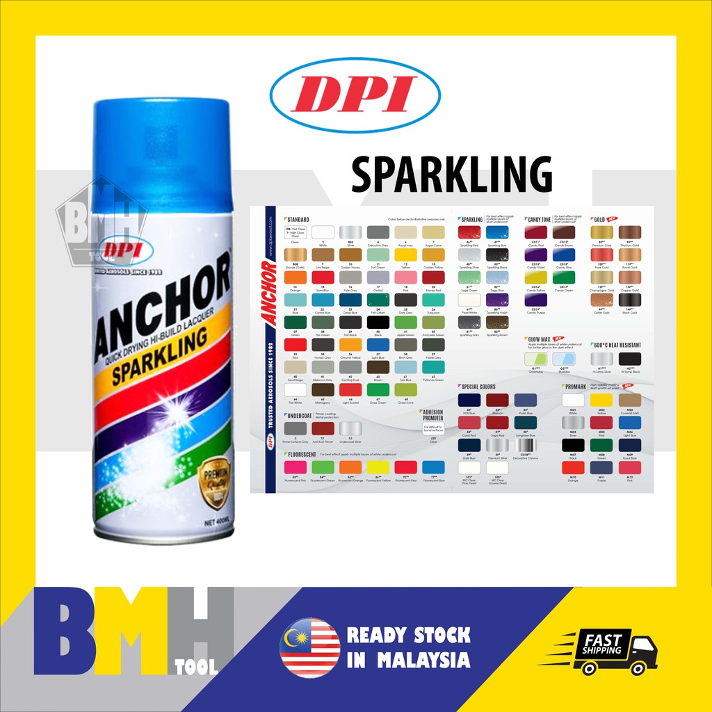 DPI ANCHOR SPRAY PAINT / AEROSOL SPRAY 400ml ( SPARKLING COLOURS ...