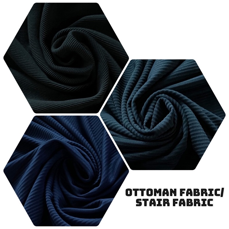 kain Special jersey fabric ottoman / stair kain black, navy blue ...