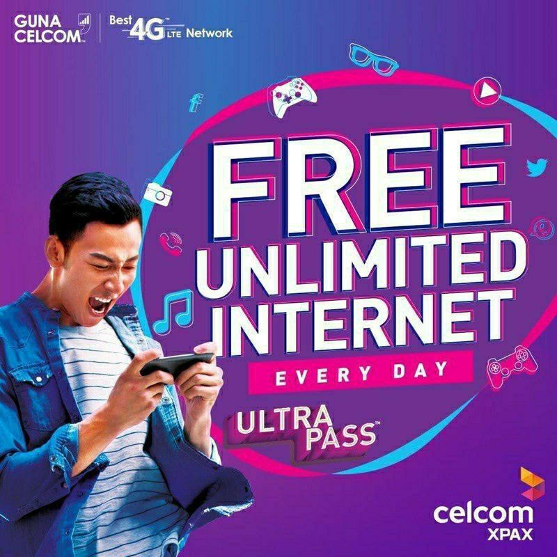NEW NUMBER CELCOM XPAX PREPAID UNLIMITED + WEEKLY OR MONTHLY PASS ...