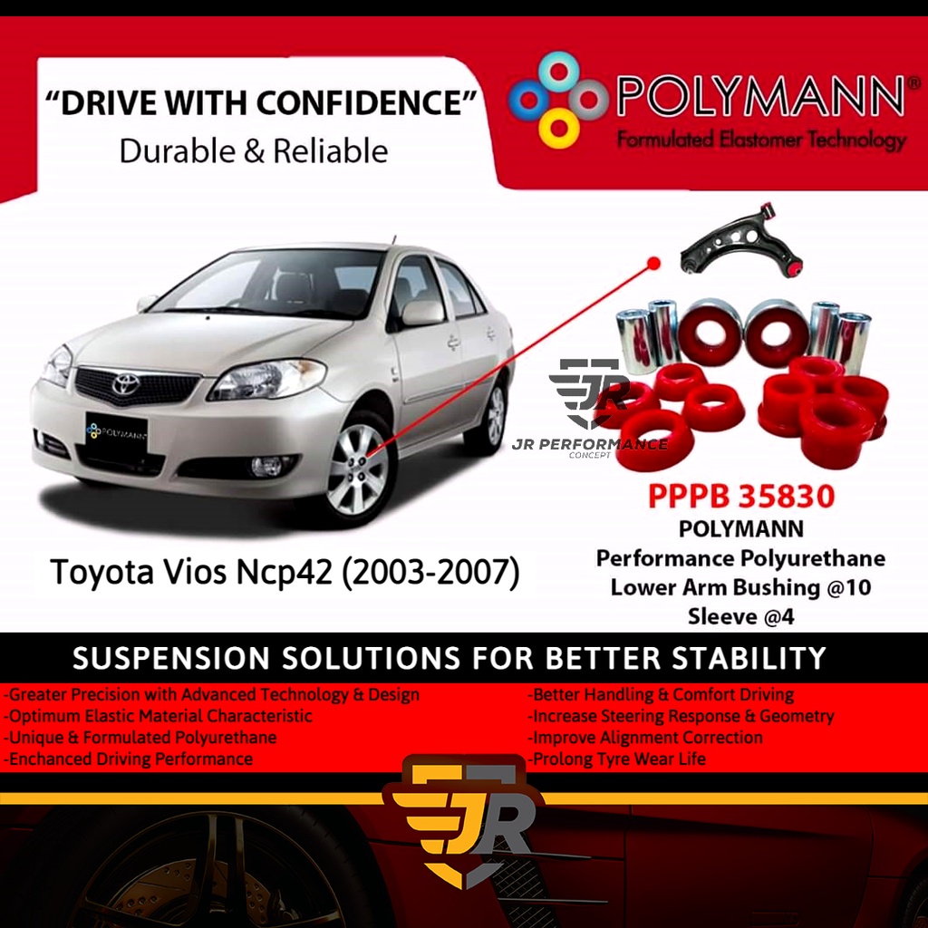 Polymann PU Front Lower Arm Bush Myvi Vios Altis Alphard Vellfire ...