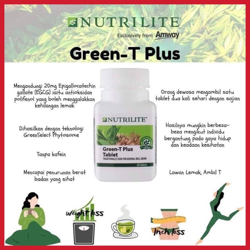 [NUTRILITE-ORIGINAL] Green Tea Nutrilite| Green T Plus| Green Tea Kurus ...