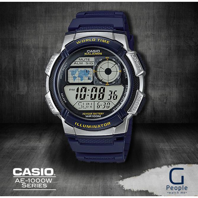 AE-1000W-2AV / AE-1000W-2A / AE-1000W WORLD TIME DIGITAL WATCH 100% ORIGINAL | Shopee Malaysia