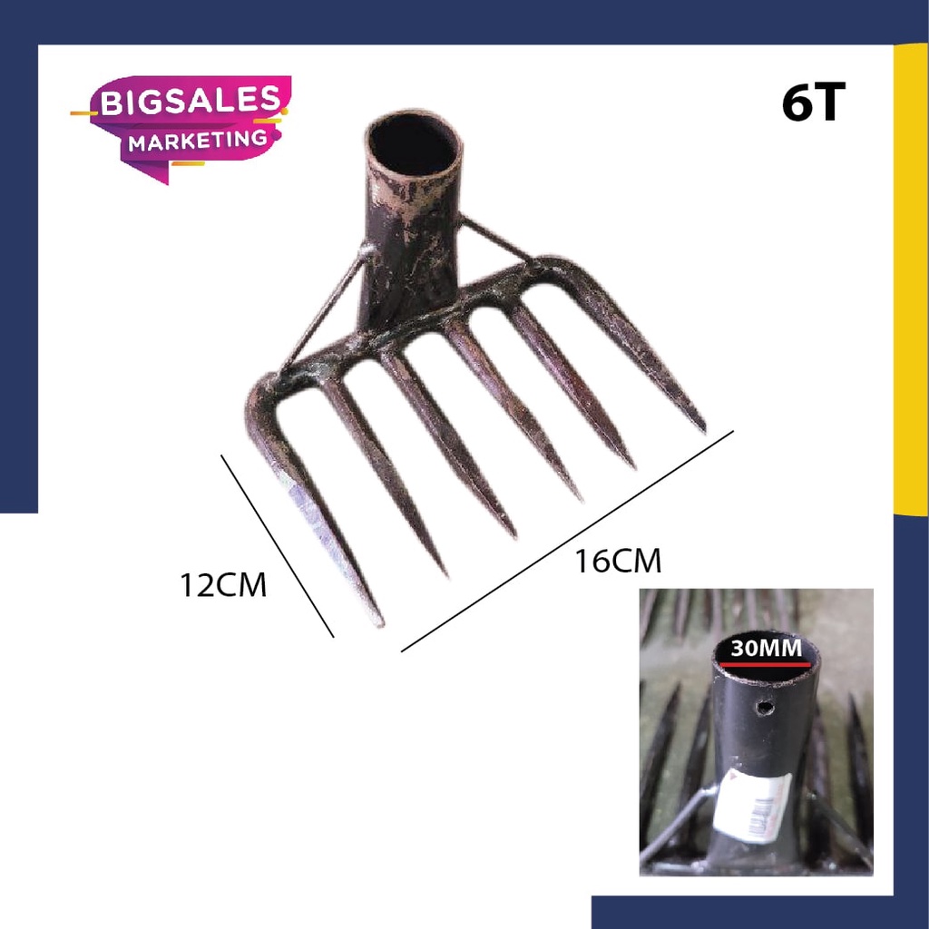 BIGSALES Heavy Duty Extra Thick Black Garden Rake / Cakar Besi Tebal ...