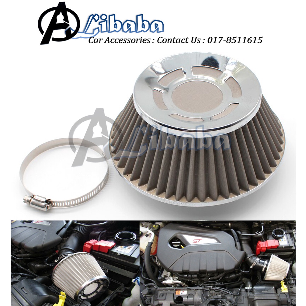 4 Inch Hole Universal High Flow Aluminum Car Air Filter / Air Cleaner ...