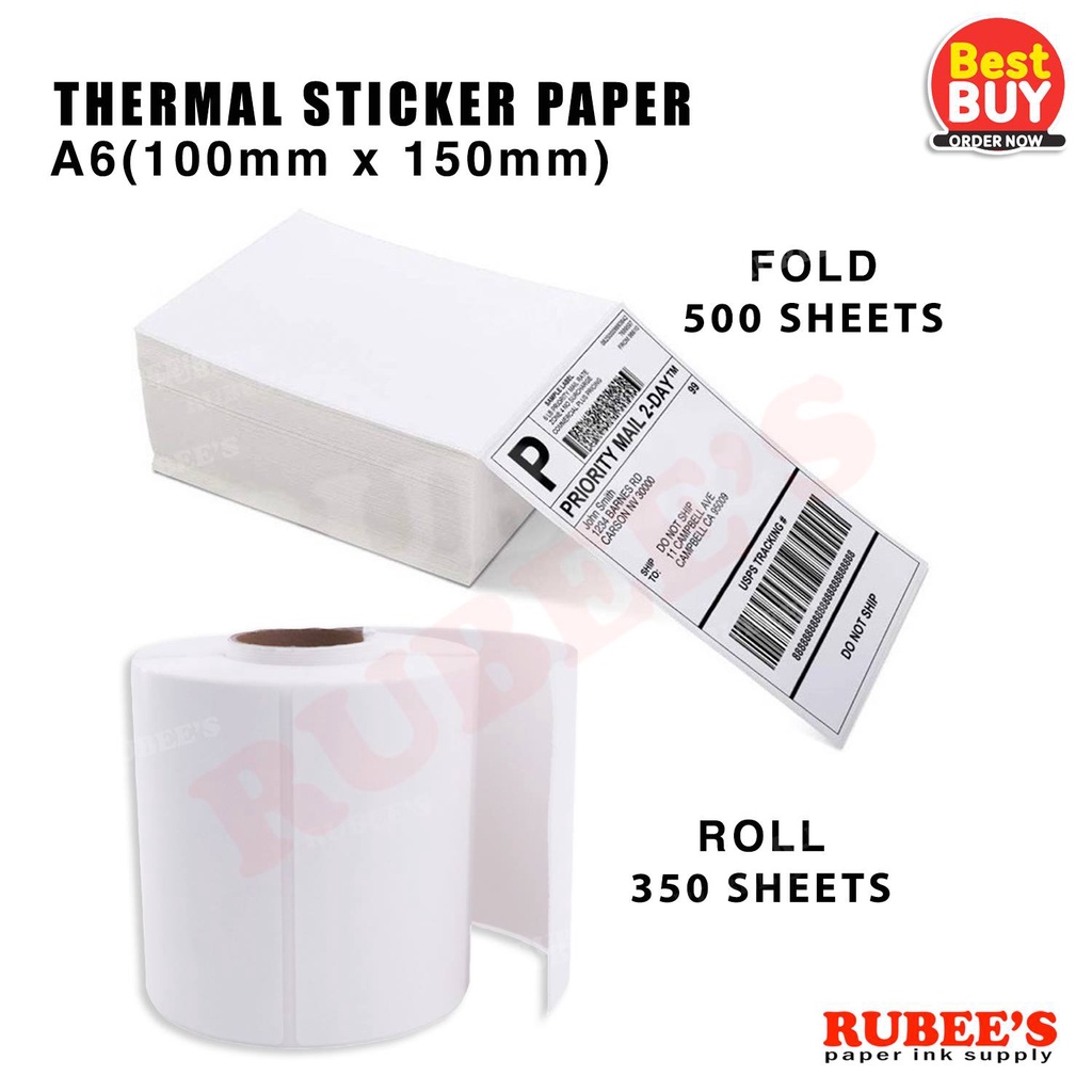 A6 Waybill Sticker / Thermal Sticker/ Thermal Paper 100mm x150mm ...