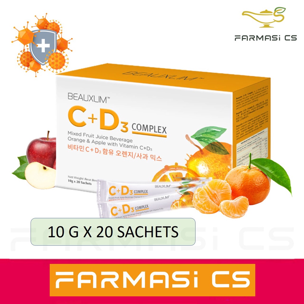 Clearance Beauxlim C+D3 Complex Mixed Fruit Juice Beverage 10g x 20 ...