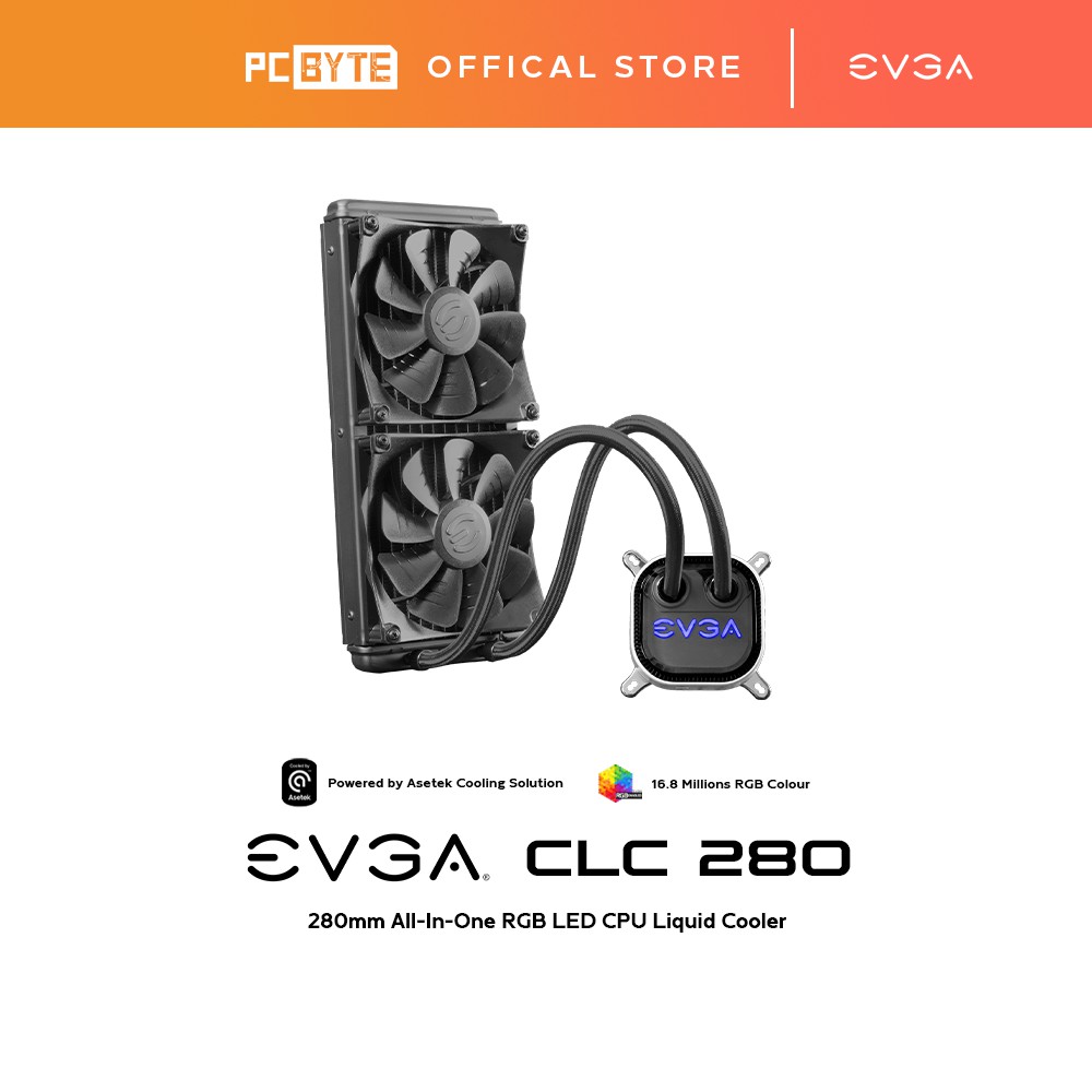 EVGA CLC 280 Liquid Water CPU Cooler with RGB LED | Shopee Malaysia