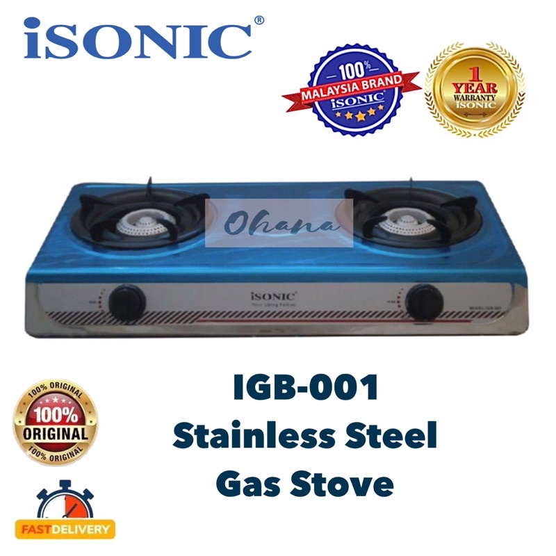 (BUBBLE WRAP) ISONIC STAINLESS STEEL GAS COOKER IGB-001/ DAPUR GAS ...