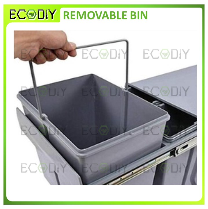 ECODIY🇲🇾 Kitchen Bin Soft Close Pull Out Mounted Bin Bottom Mounted Bin ...