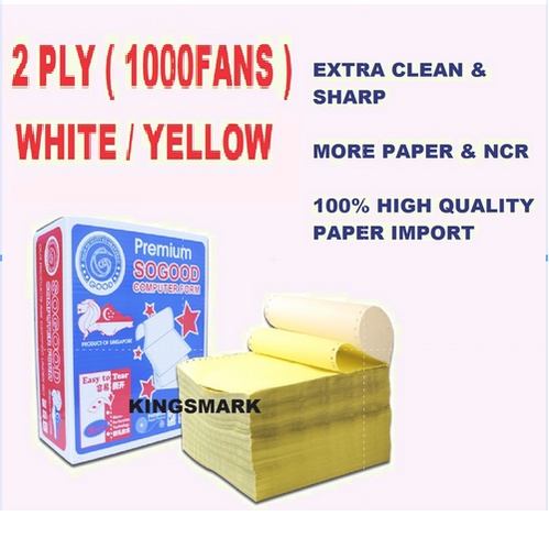 2Ply (White / Yellow) -1000fans Computer Form Paper ( HIGH PREMIUM ...