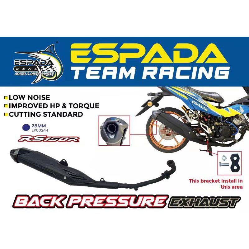 ( RS150 / RS 150 ) ( back pressure 28mm / 32mm ) ESPADA BP1 EXHAUST ...