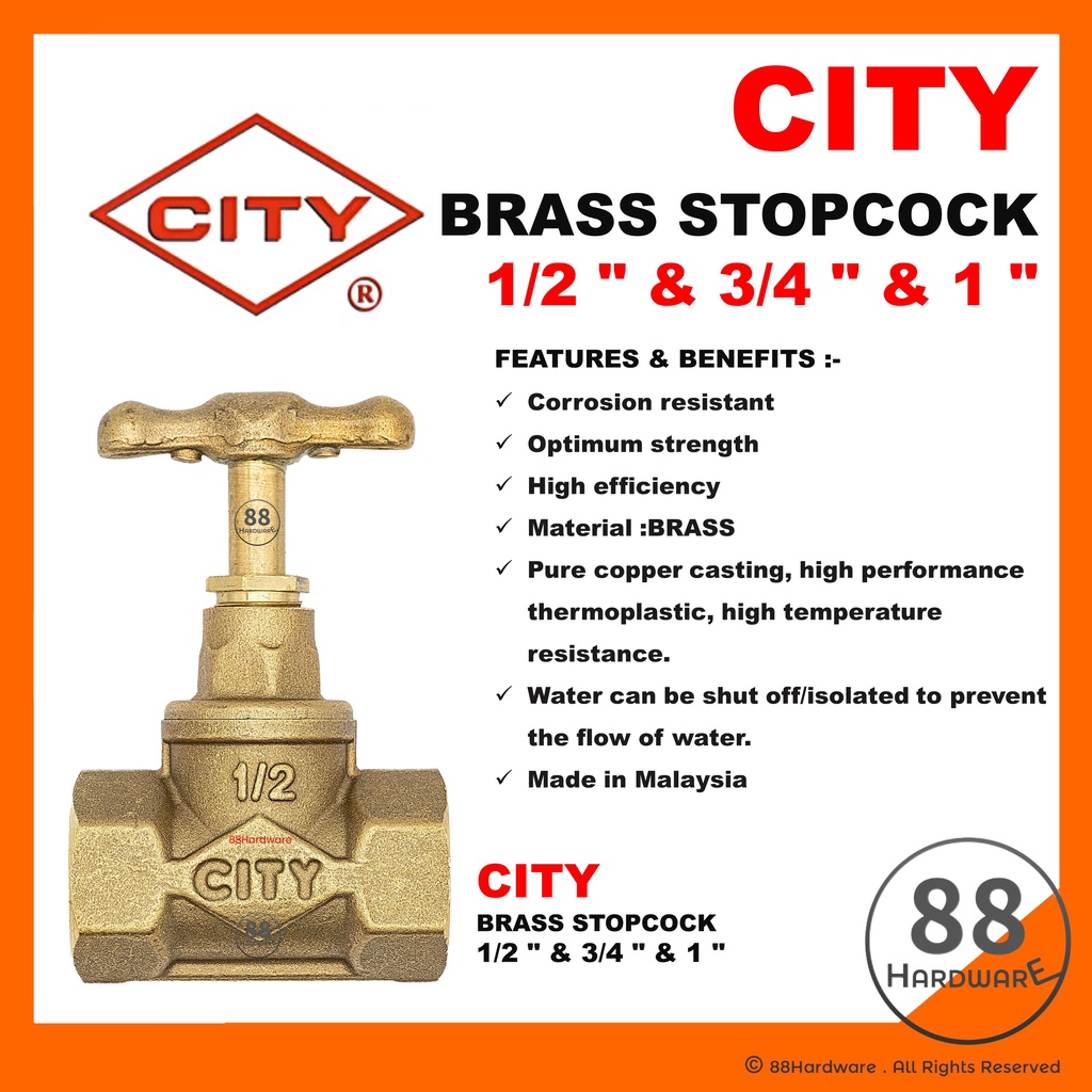 City Brass stopcock / stopcock / water stopcock / stopcock tembaga ...