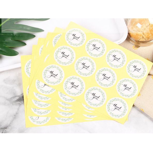 BC 60/120/500Pcs Thank You Sticker Flower Design Labels Food Gift For ...