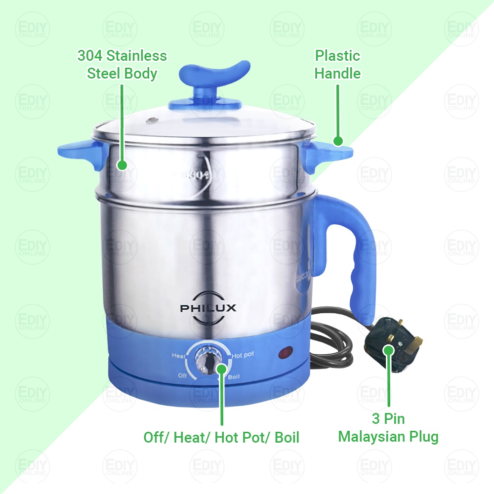 PHILUX PH-MP304 / MISTRAL MEC3015 MULTI COOKER POT MINI COOKER with ...