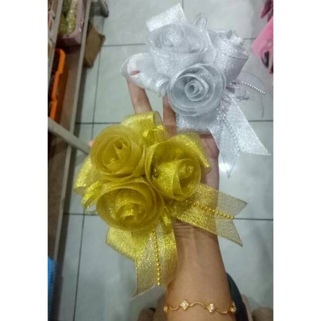 Silver & GOLD Ribbon Flower Application - Gift Ribbon - SOUVENIR ...