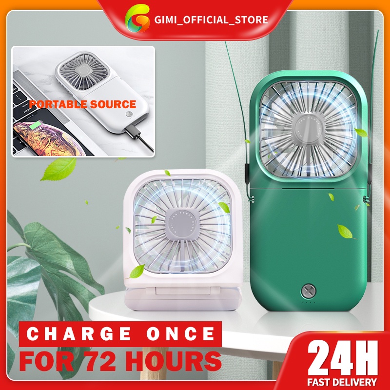 3000MHA power bank Fan Multifunctional foldable fan Portable Handheld ...