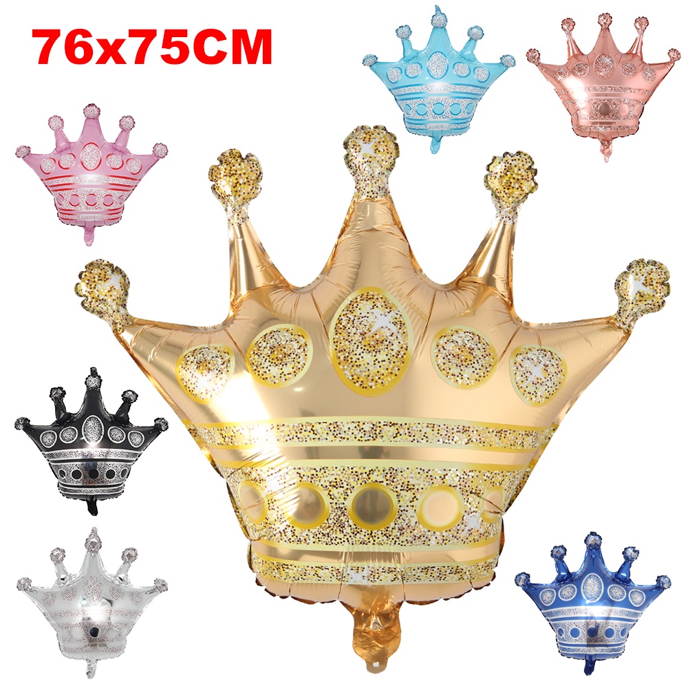 Large 29inch Gold Crown Foil Balloons Prince Princess Baby Shower 20 ...