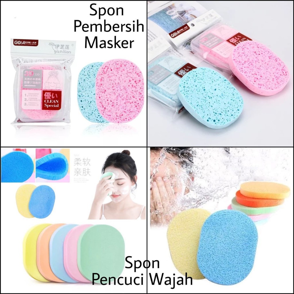 Soft Facial Washing Sponge/Large Wide Sponge Mask/Facial Cleanser ...