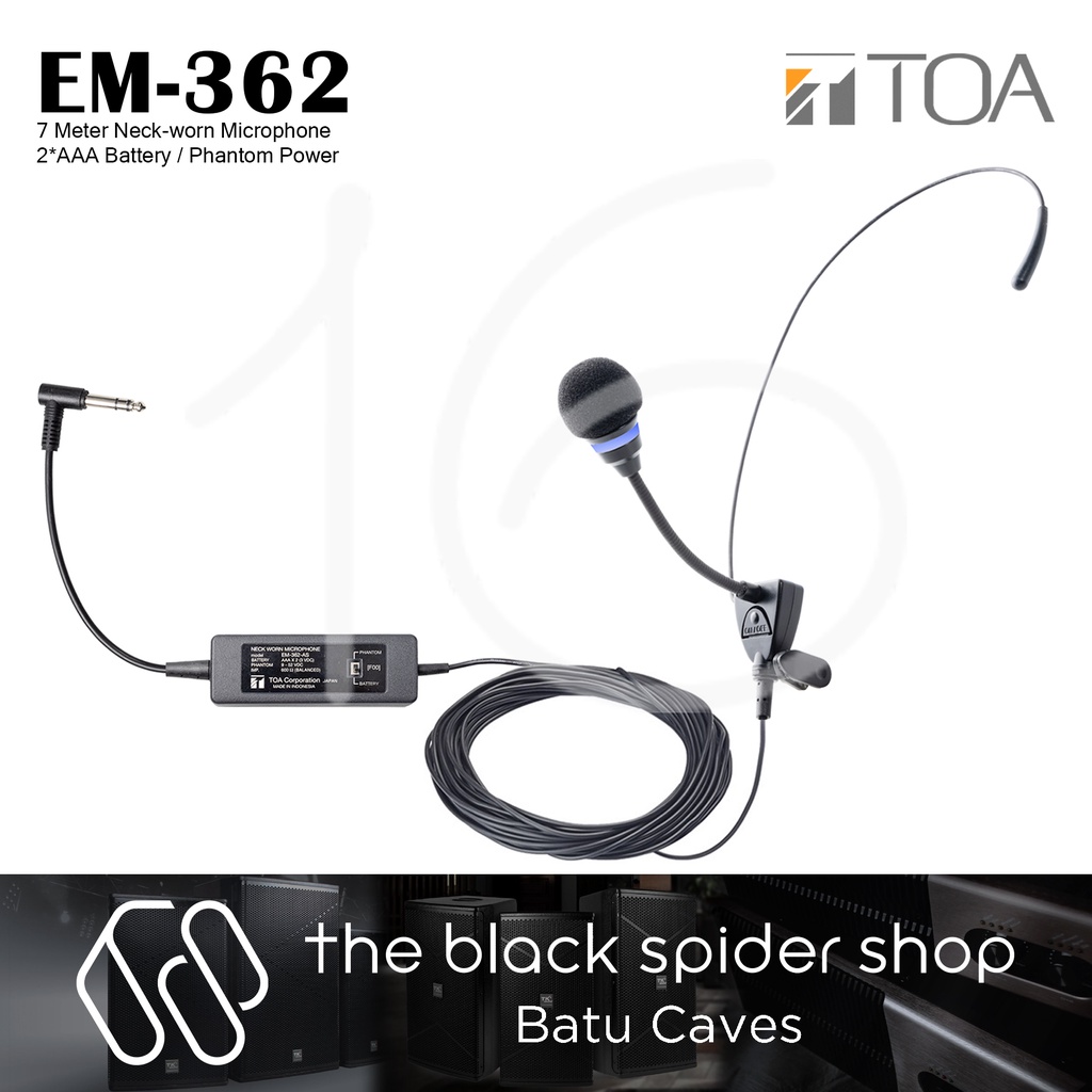 TOA EM-362 Neck-worn Microphone with 7meter cable / EM362 / EM 362 ...
