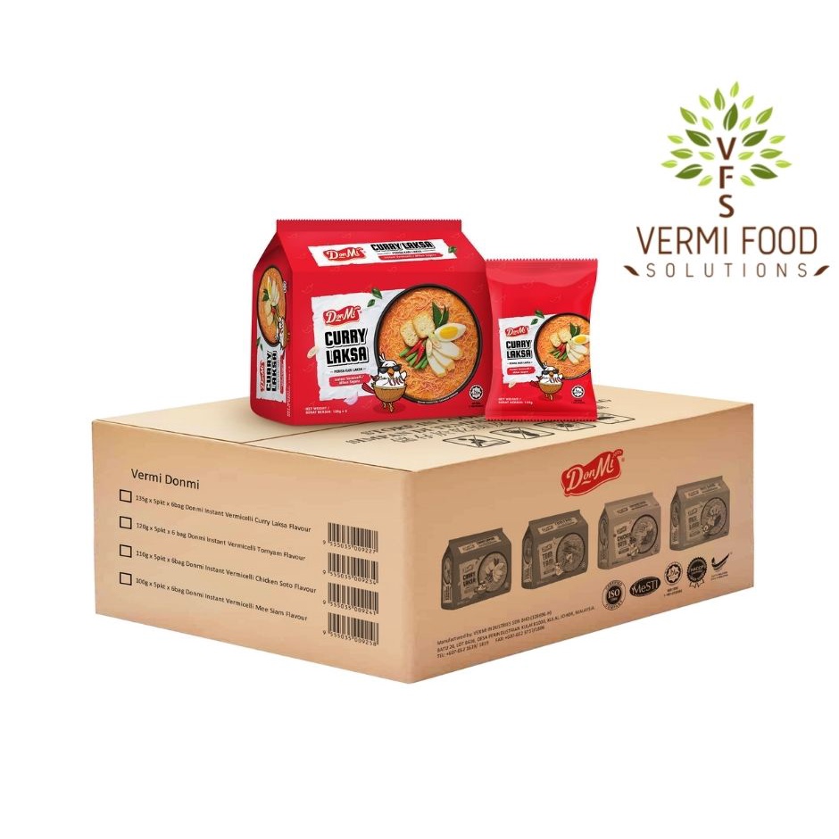 (1 Carton) Donmi Instant Vermicelli Curry Laksa Flavour 135 g x 5 pkt x ...