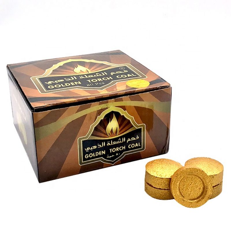 GOLDEN FIRE CHARCOAL 1 full box ARANG EMAS BULAT Tahan 1jam 20Min ...