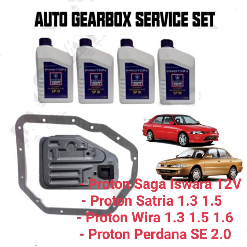 (4 x PROTON ATF SP3 1L MS991159 &AUTO FILTER KIT_MD737840)-PROTON WIRA ...