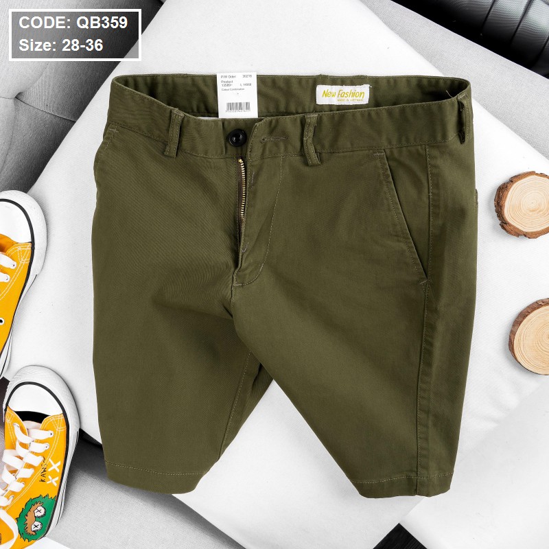 Qb359 - Men'S Khaki Shorts Elastic Without Color | Shopee Malaysia