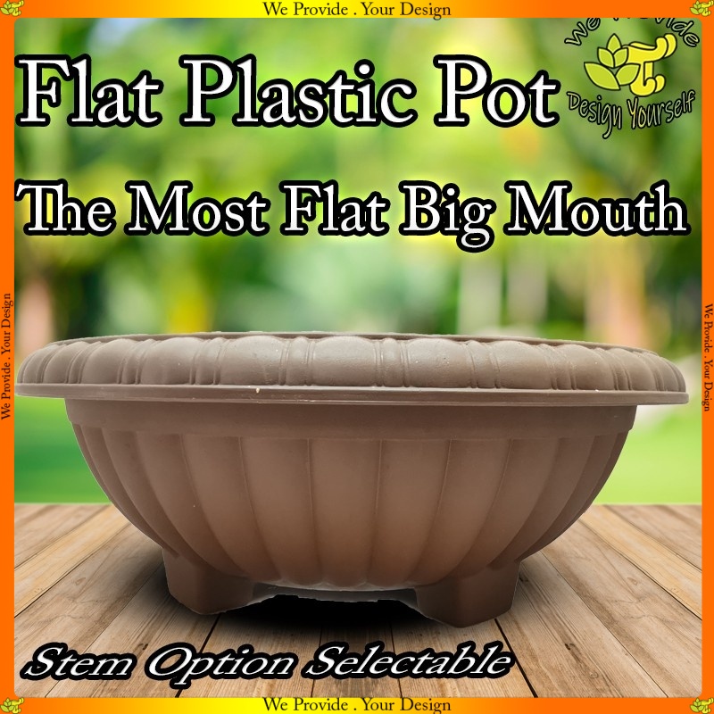 [P51] - Flat Plastic Pots Most Flat Shape Pot Bigger Mouth Performance ...