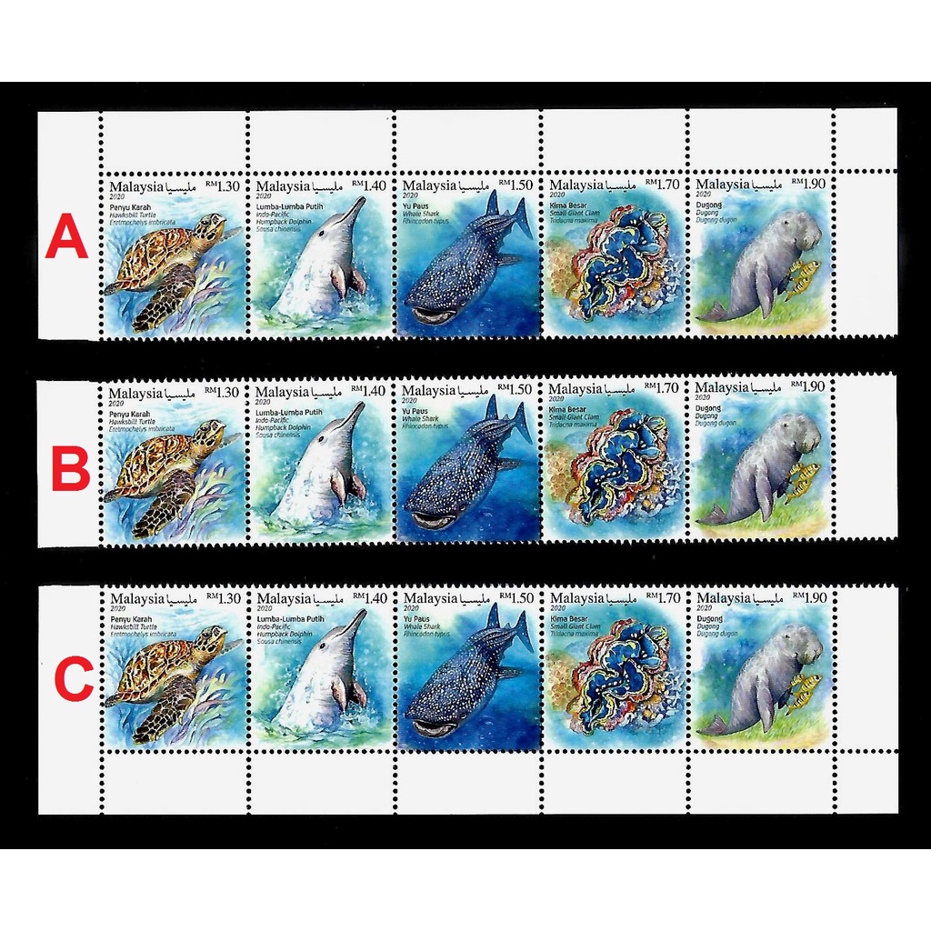 Stamp Se-tenant Strip - 2020 Malaysia Iconic Marine Life National ...