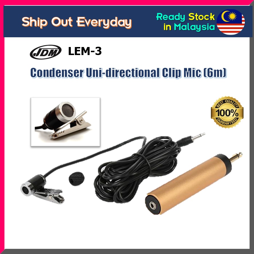 LEM-3 JDM CONDENSER / BATTERY TIE CLIP MICROPHONE. SUITABLE FOR USE IN ...