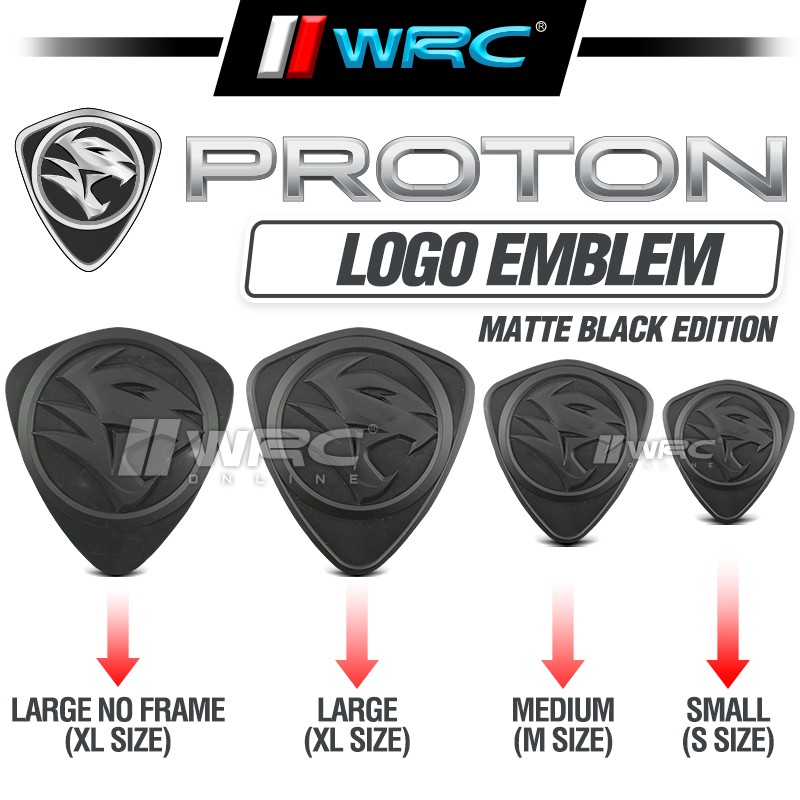 3D Proton Logo Emblem ( Matte Black ) ( Small / Medium / Large Size ...