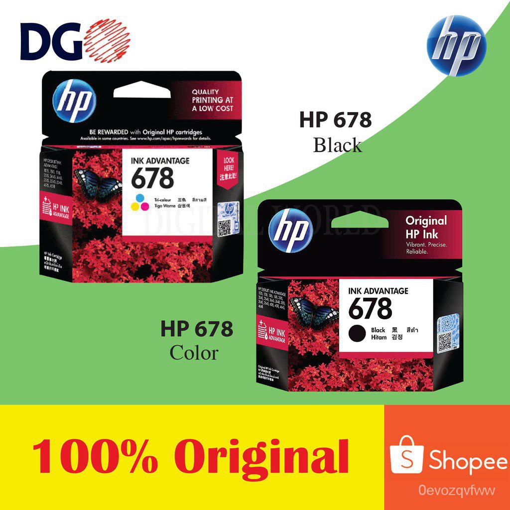 【READY STOCK)】ORIGINAL HP 678 Black ( CZ107AA ) & HP 678 Tri - Colour ...