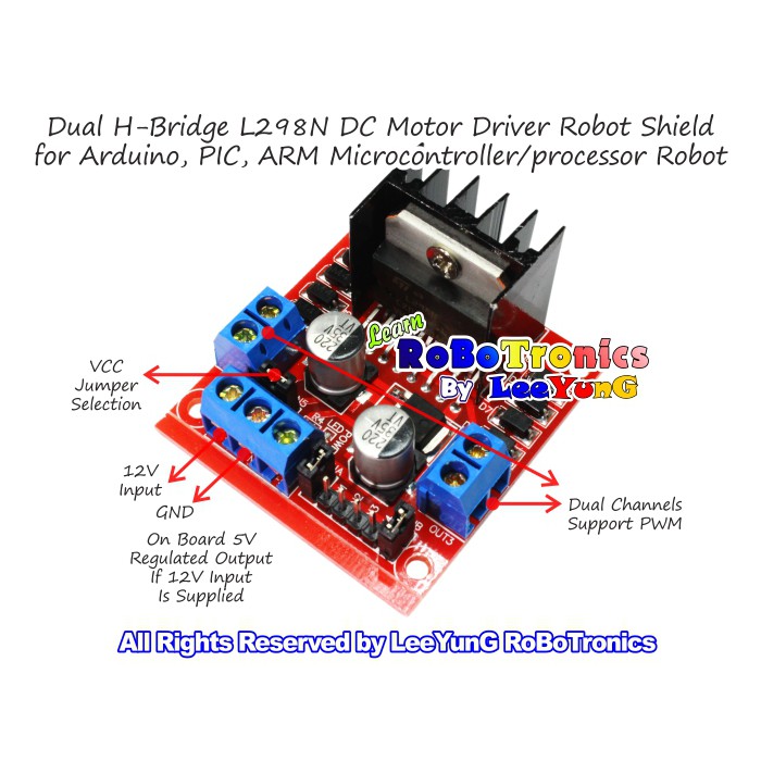 Arduino L298N Motor Driver Dual H-Bridge Shield Mobile Robot for Raspberry Pi | Shopee Malaysia
