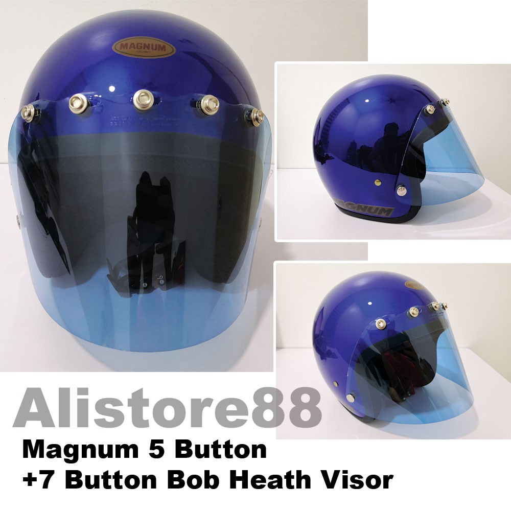 Magnum 5 Button Helmet With 7 Button Bob Heath Visor | Shopee Malaysia