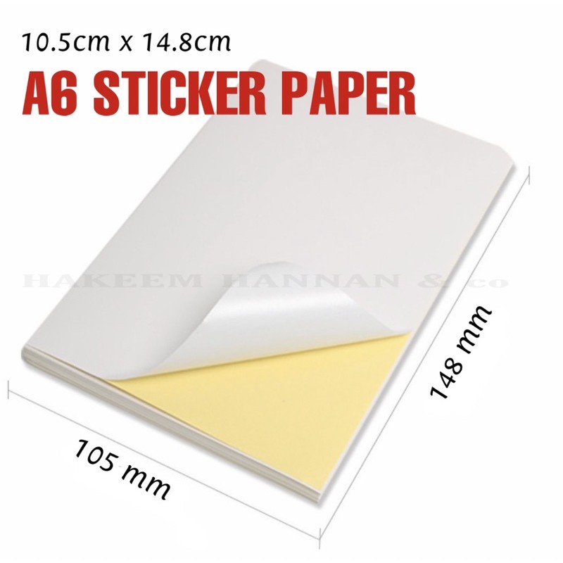 100pcs 500pcs INKJET A6 Sticker Paper GLOSSY/MATTE Waybill Sticker ...