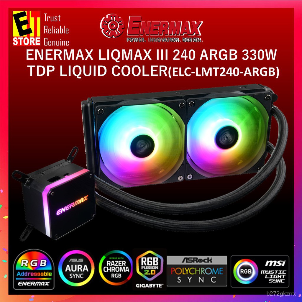 FPAe ENERMAX LIQMAX III 240 ARGB 330W TDP LIQUID COOLER (ELC-LMT240-ARGB) | Shopee Malaysia